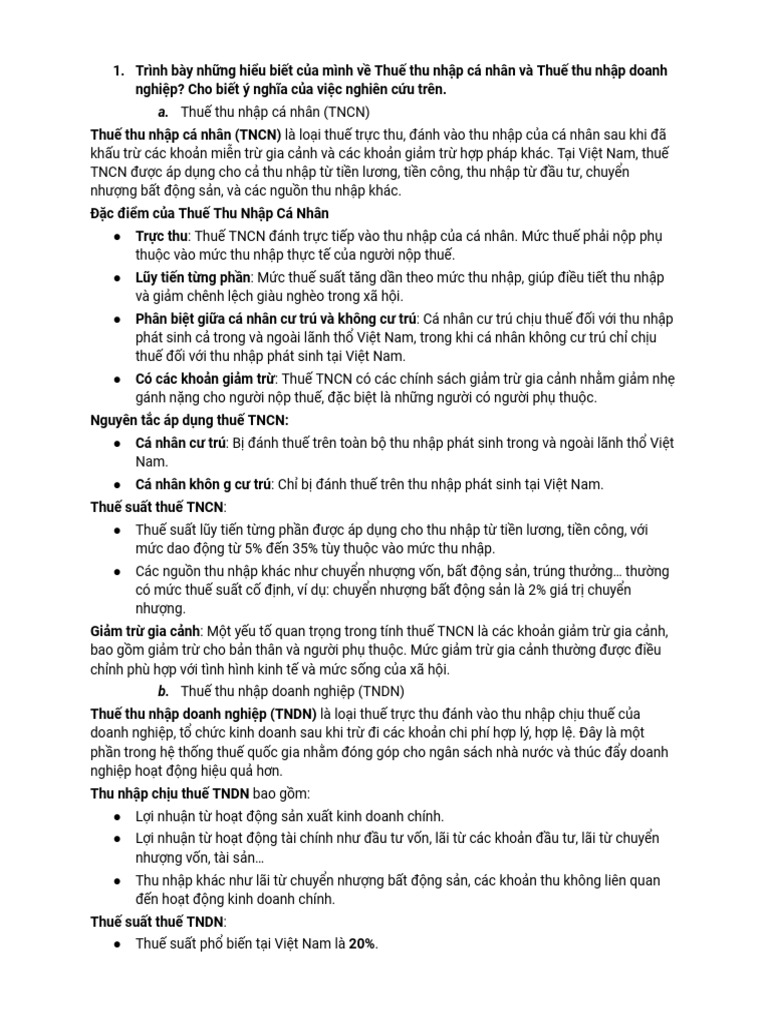 Thi GK - Thuế | PDF