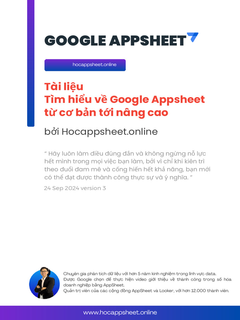 Google Appsheet: Tài Li U Tìm Hi Uv Google Appsheet T C B NT I Nâng Cao | PDF