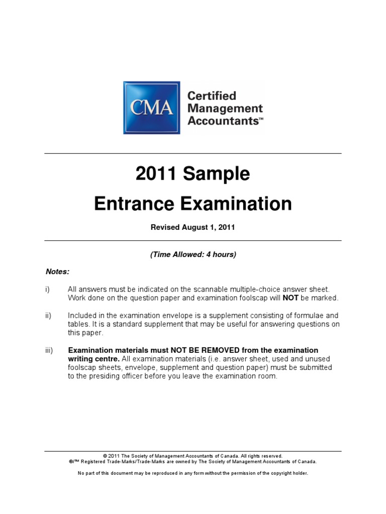 2010 SampleEntranceExam | PDF | Preferred Stock | Dividend