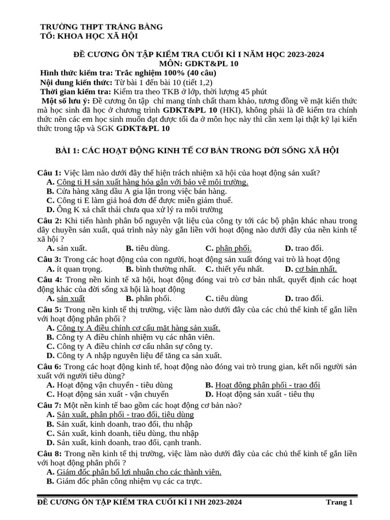 GDKT PL 10 2023 2024 | PDF