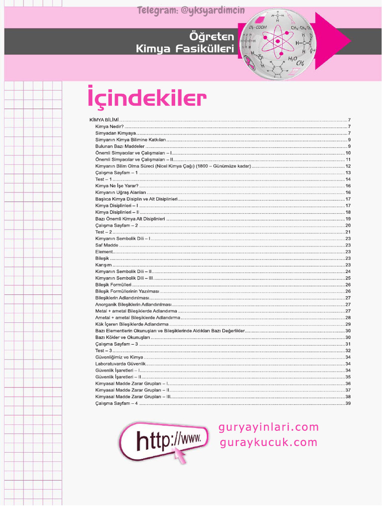 Gür Yayınları - TYT Kimya - Kimya Bilimi Fasikül | PDF