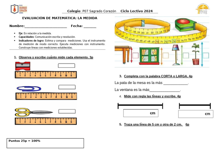 1° Ev Mat Medida Long | PDF