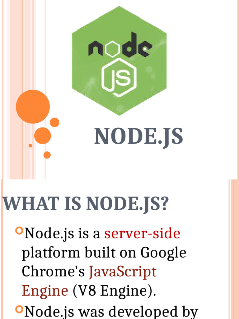 Node JS Presenetation | PDF | Computer Programming | System Software