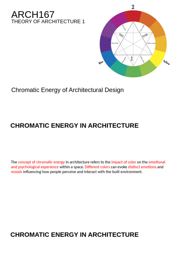 Chromatic Energy in Architecture | PDF