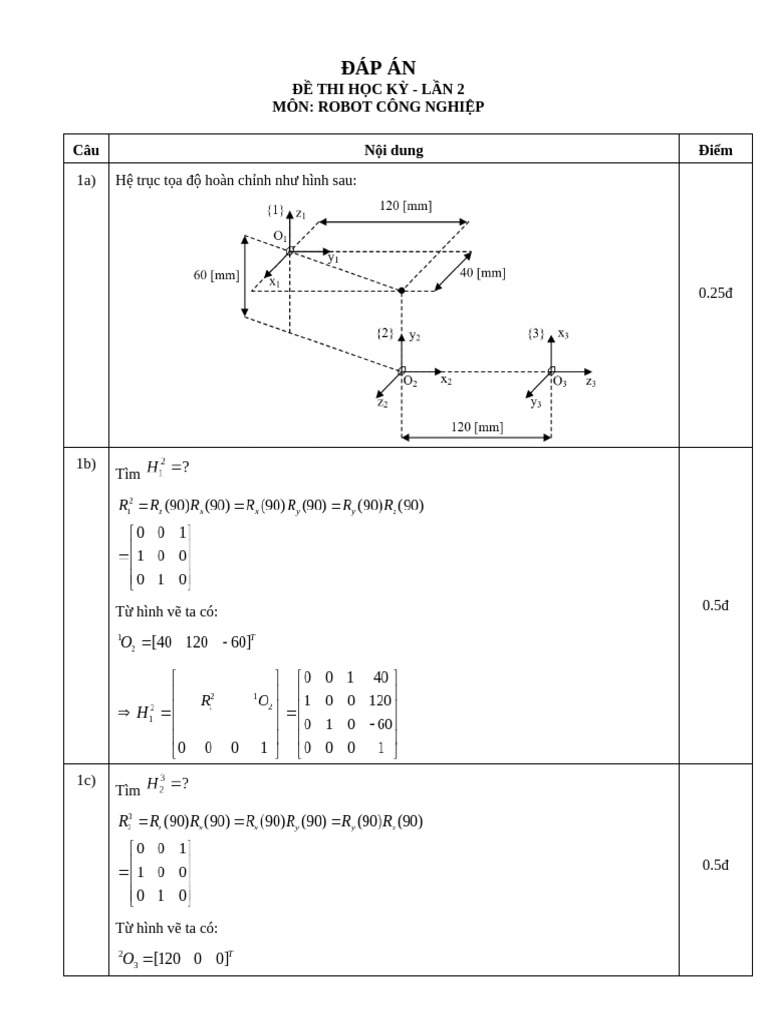 DapAn DeKTRobotCN HKI 2022 2023 | PDF