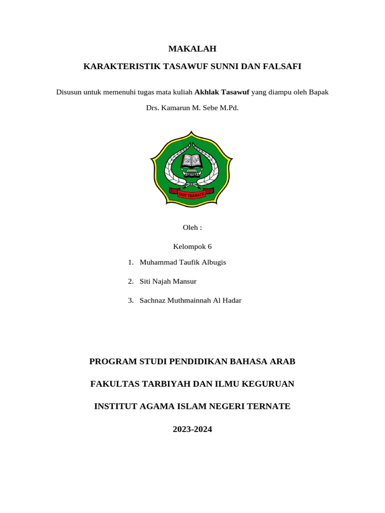 Karakteristik Tasawuf Sunni dan Falsafi | PDF