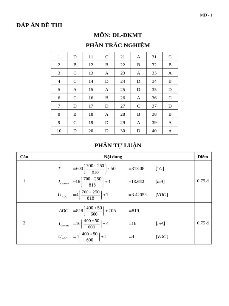 DapAn ĐLĐKMT 2023 1 | PDF