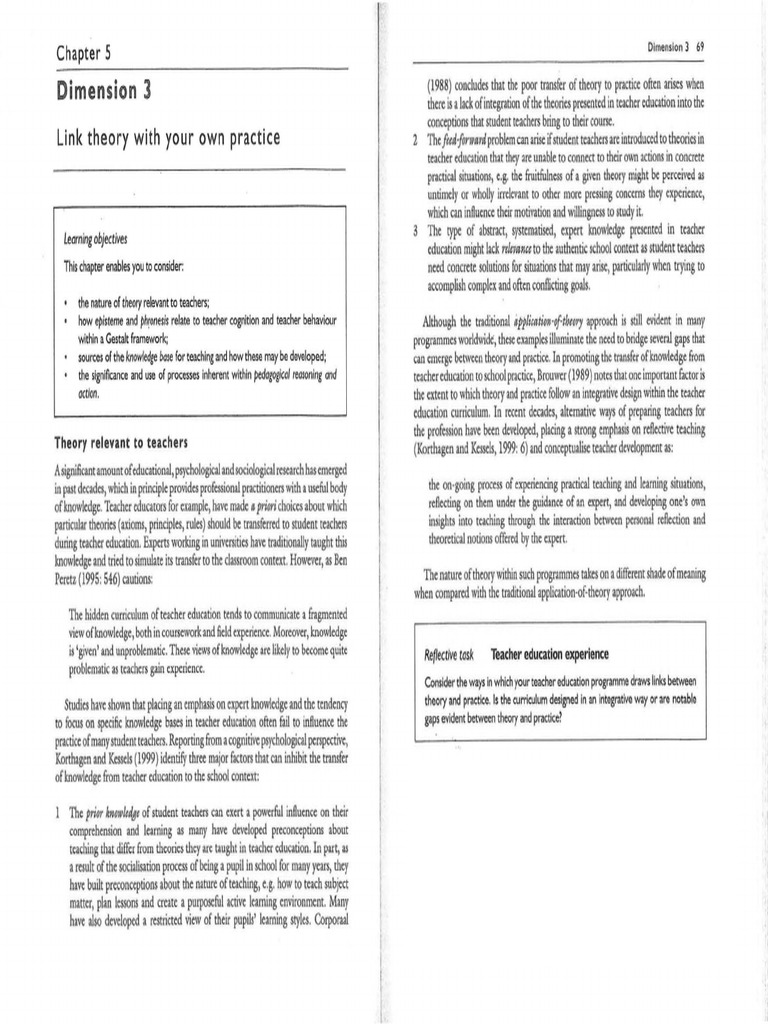 Linking Theory to Teaching Practice | PDF | Teachers | Teacher Education