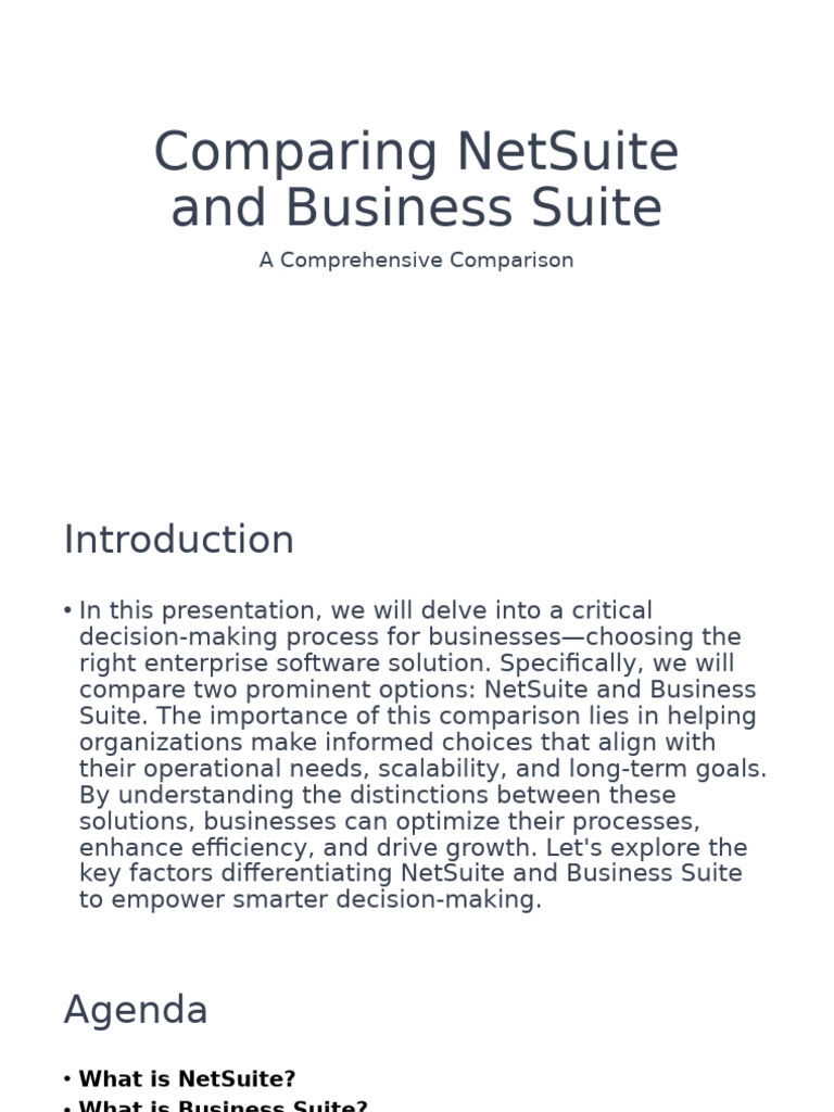Comparing NetSuite and Business Suite | PDF | Enterprise Resource ...