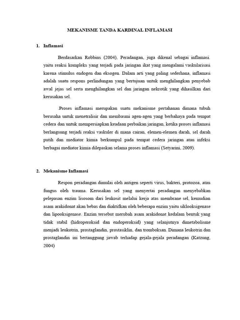 Mekanisme Tanda Kardinal Inflamasi | PDF | Pengembangan Diri ...