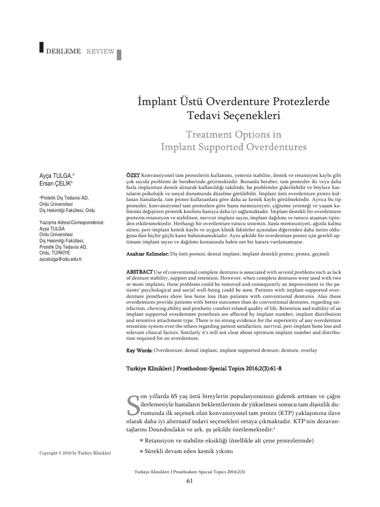 + Implantüstü Overdenture | PDF