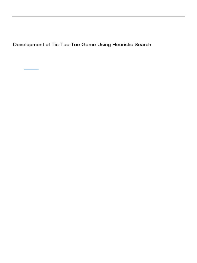 Tic-Tac-Toe Game Development with AI | PDF | Artificial Intelligence ...