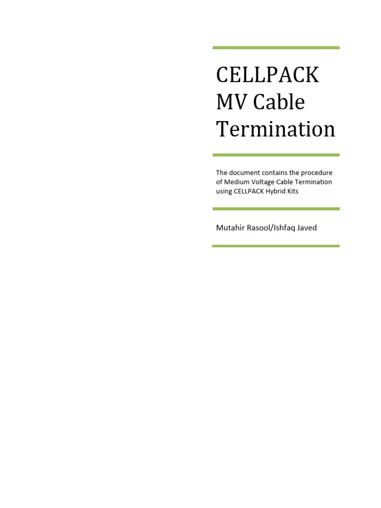 MV Cable Termination with Cellpack Kits | PDF | Electrical Components ...
