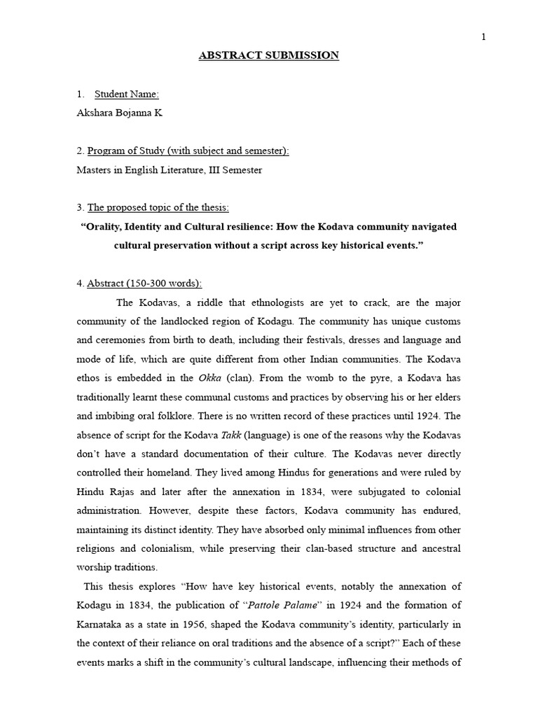Kodava Cultural Resilience and Orality | PDF | Social Science