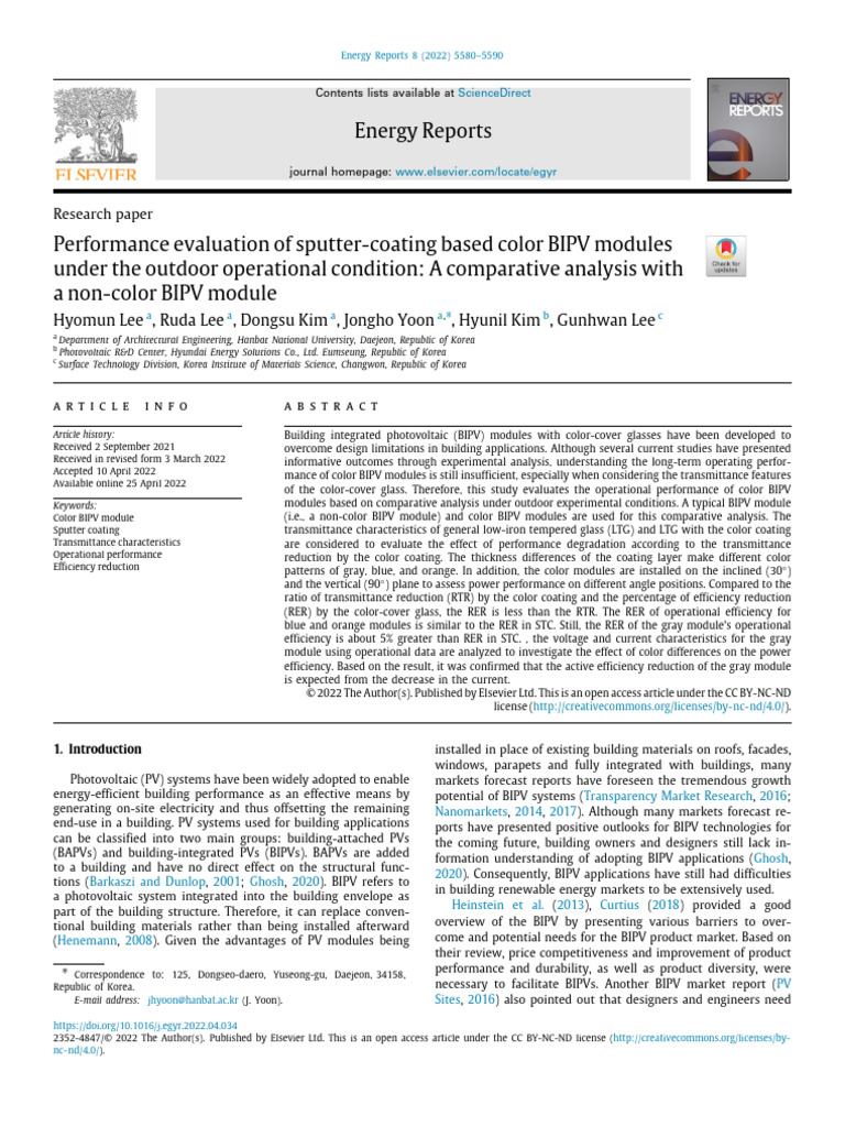 Color BIPV Module Performance Analysis | PDF | Photovoltaics ...