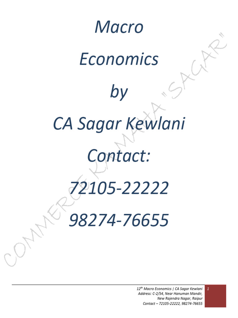 12th Macro Chapter 1 To 3 | PDF | Money | Money Supply