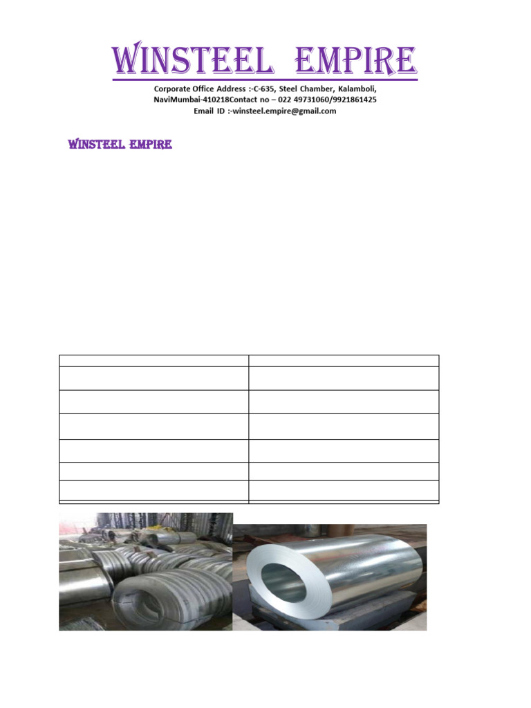 Winsteel Empire Company Profile. | PDF