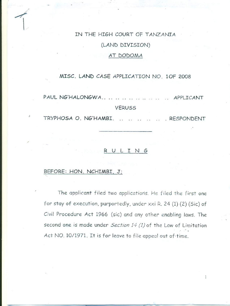 Paul Nghalongwa VS Tryphosa Nghambi | PDF