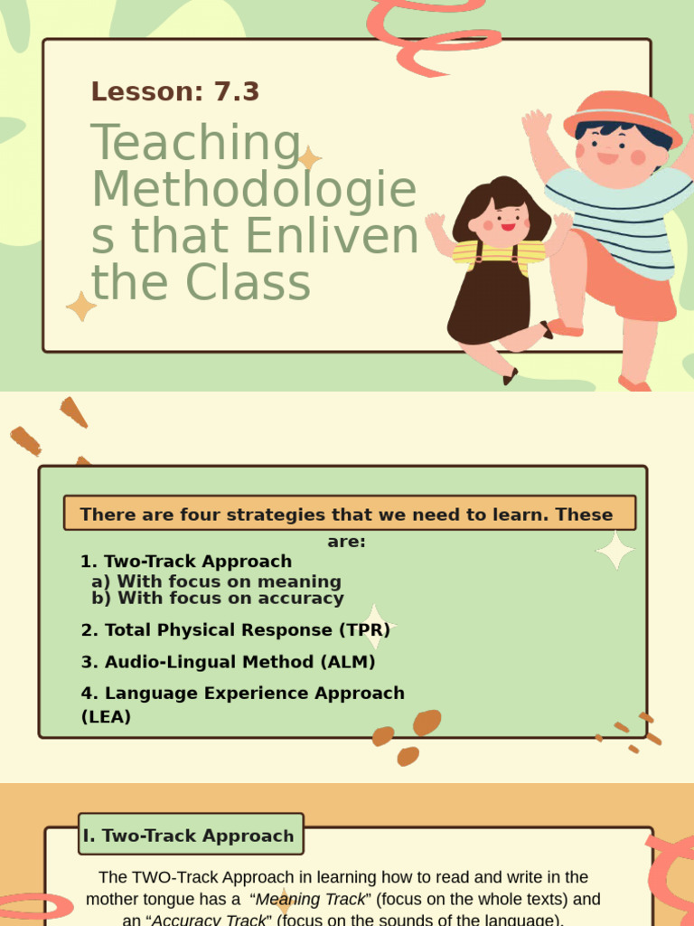 Lesson 7.3 Teaching Methodologies That Enliven The Class | PDF | Human ...