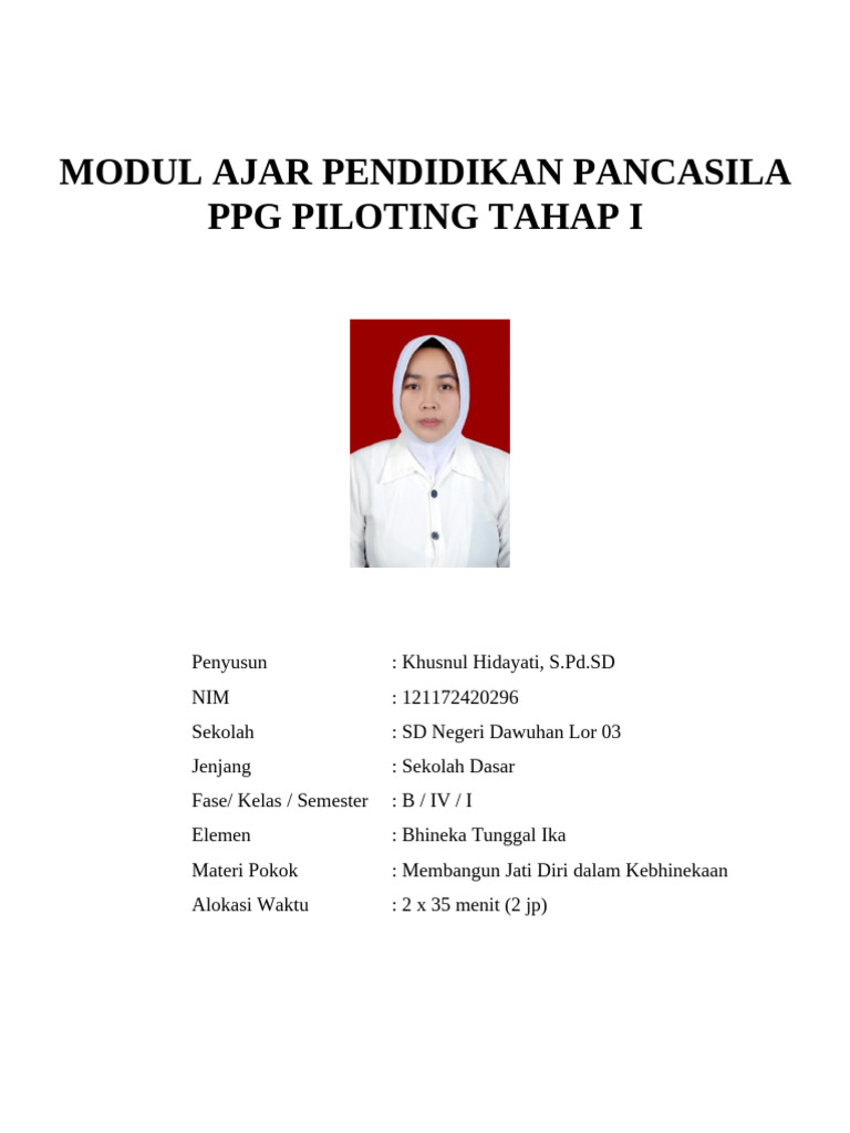 Modul Ajar UKIN PPKN B Khusnul | PDF