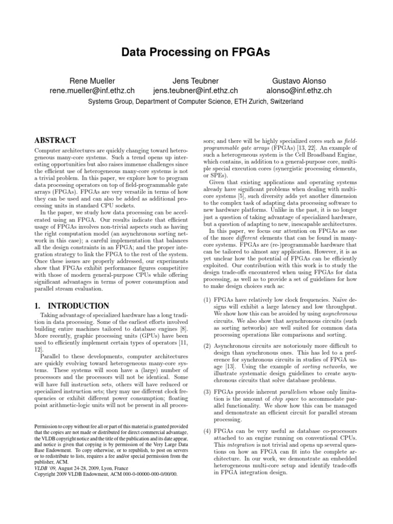 Data Processing On Fpgas | PDF | Field Programmable Gate Array | Central Processing Unit