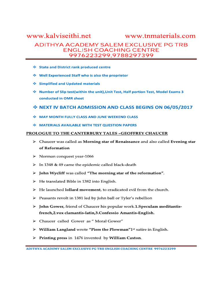 Prologue To C T | PDF