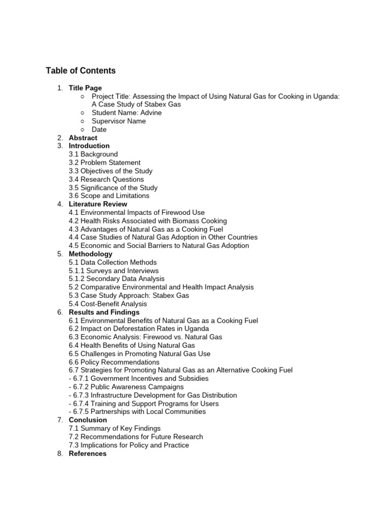 Assessing The Impact of Using Natural Gas For Cooking in Uganda | PDF ...