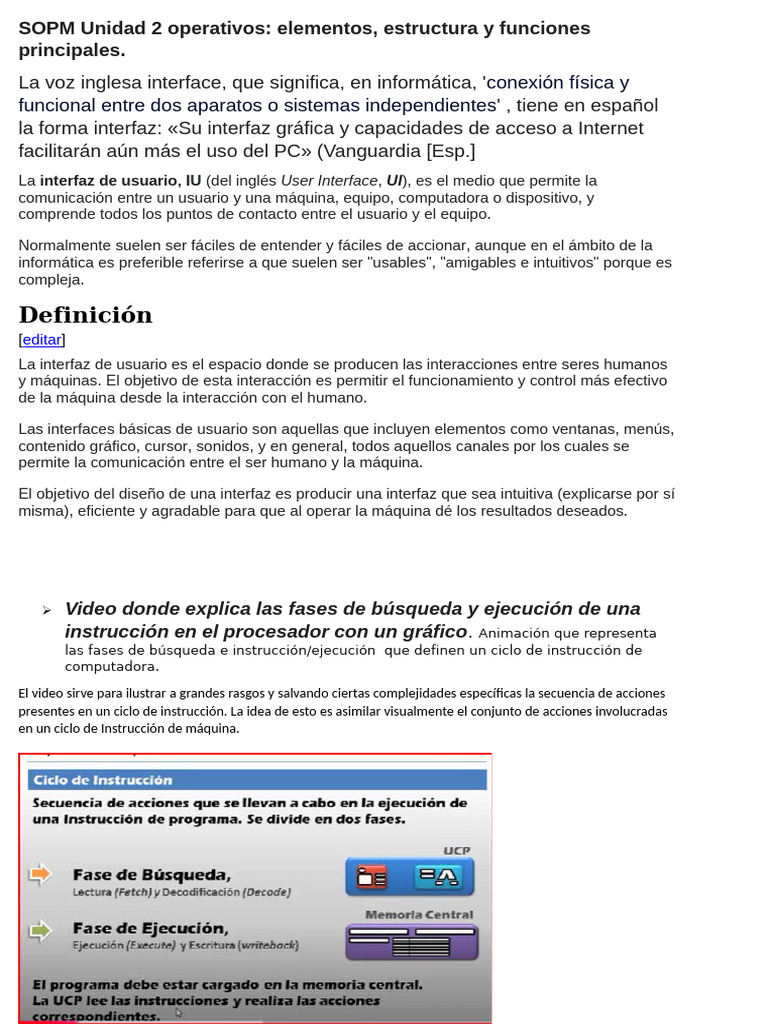 SOPM Unidad 2 Sist. Op - Elementos, Estructura y Funciones Generales (Recuperado Automáticamente ...