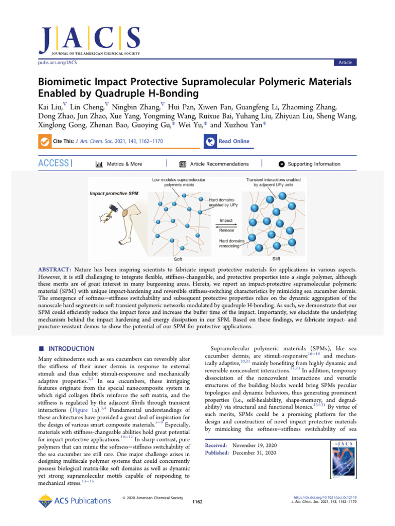 BIomimetic Supramolecular Polymeric Materials - Kai Liu Et Al 2021 | PDF | Polymers | Building ...