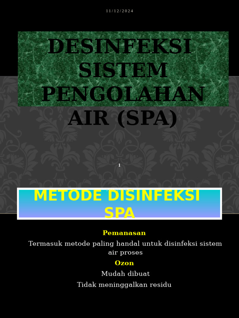 Disinfeksi dan Validasi SPA | PDF