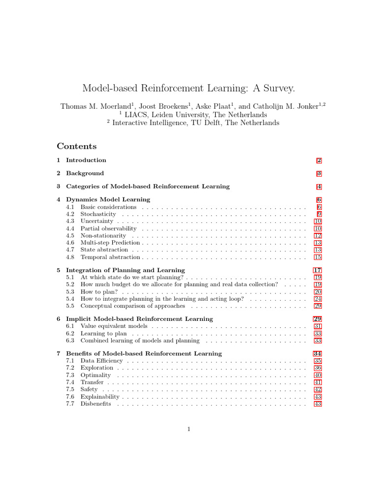 Model-Based Reinforcement Learning | PDF | Artificial Neural Network ...
