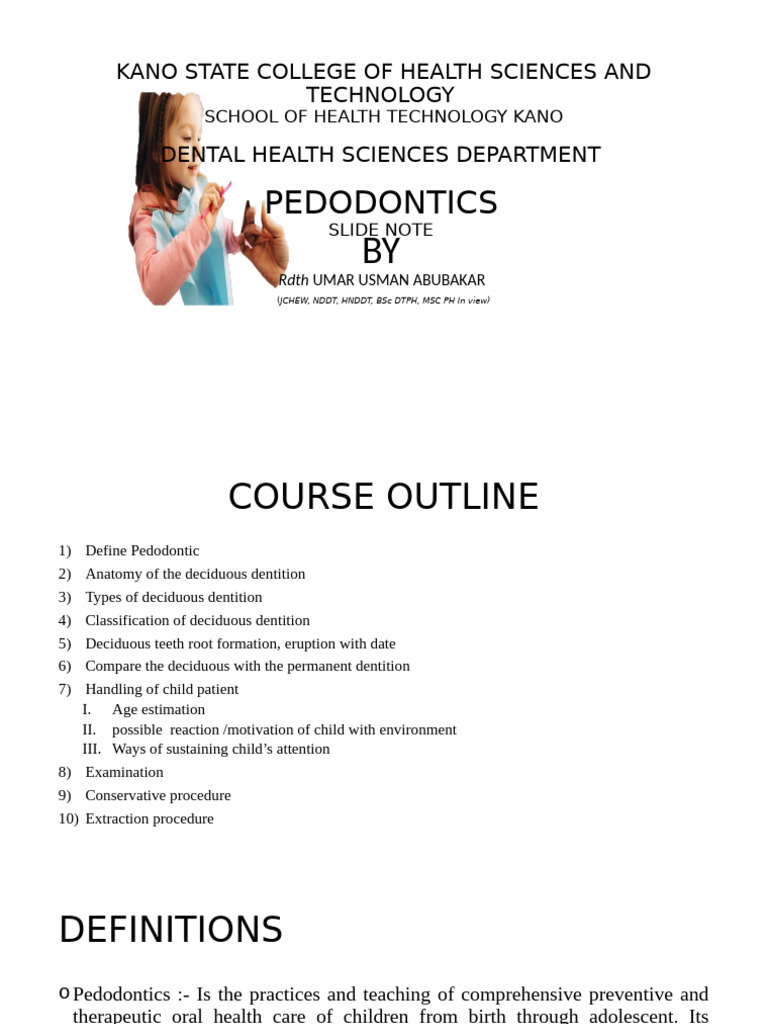 Pedodontics New Lecture | PDF | Tooth | Medical Specialties