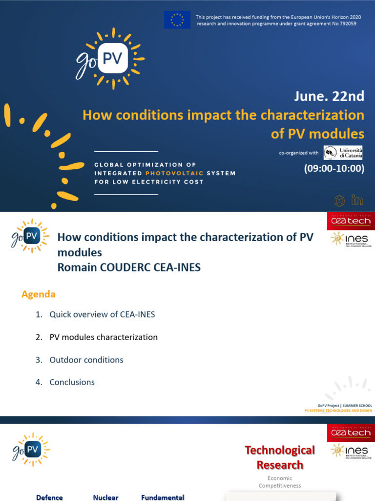 GoPV-SummerSchool Session4 CEA | PDF | Photovoltaics | Photovoltaic System