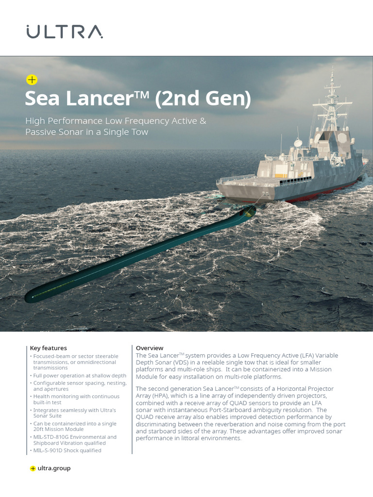Sea Lancer 2nd Gen Datasheet - Final | PDF | Sonar | Electronics