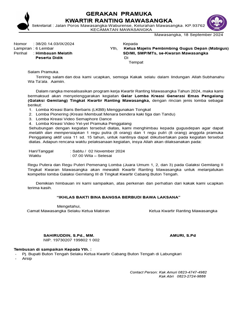 Surat Himbauan Galaksi Gemilang - 1 | PDF
