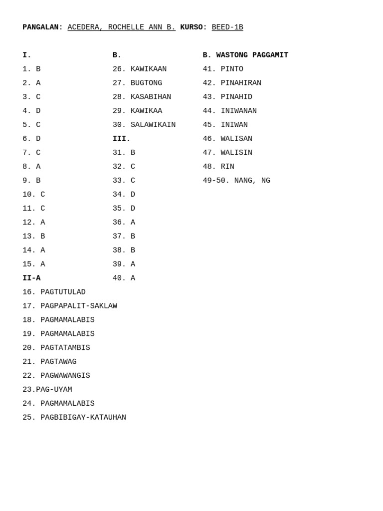 PANGALAN | PDF
