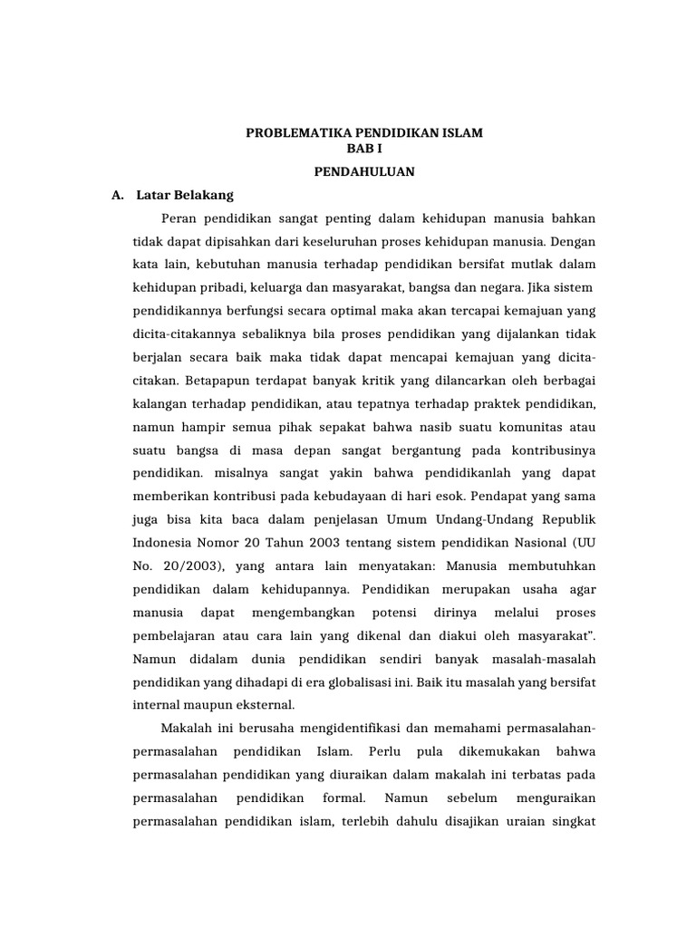 Problematika Pendidikan Islam | PDF | Karier & Perkembangan