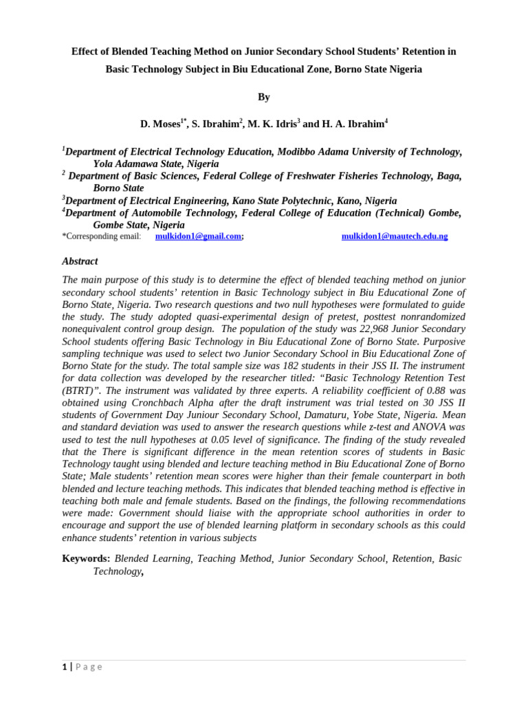Blended at Retention Revised Paper | PDF | Educational Technology | Learning