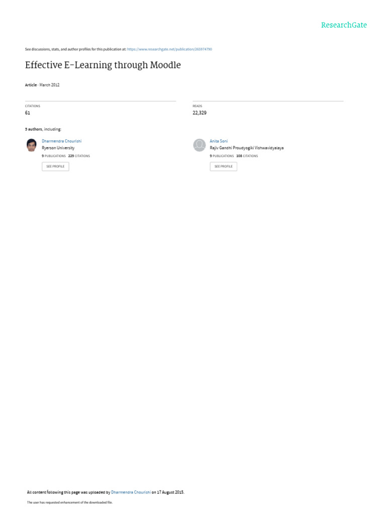 Moodle: Enhancing E-Learning | PDF | Educational Technology | Moodle
