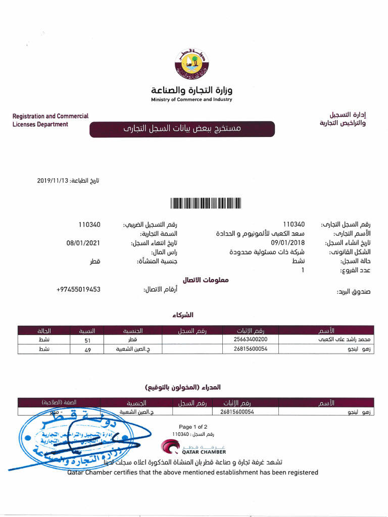 CR of Saad Al Kaabi 2021 | PDF