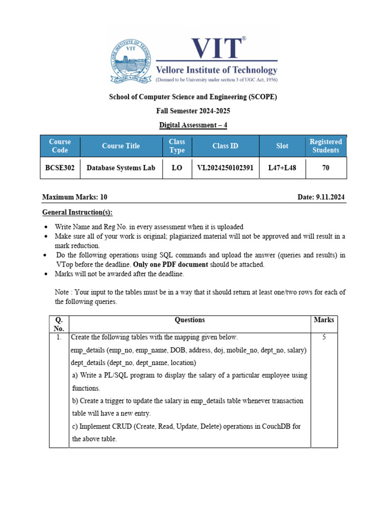 VL2024250102391 Ast04 | PDF | Sql | Information Retrieval