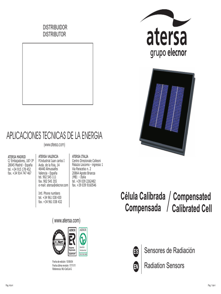 Meteo Station Reference Cell Data Sheet | PDF