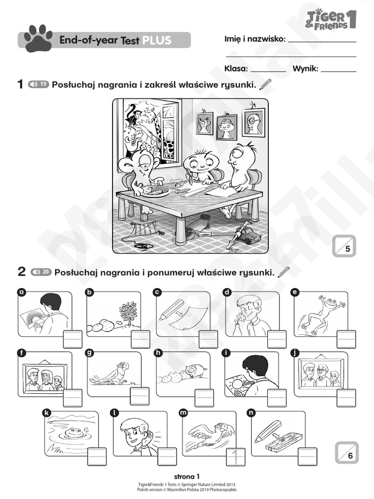 T&F1 End-Of-Year Test Plus | PDF