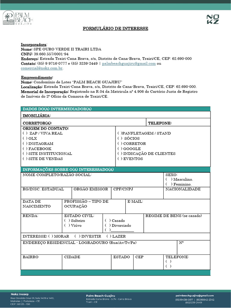 Formulario de Interesse - PB | PDF