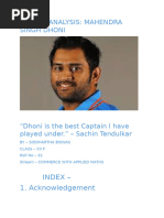 MS Dhoni Biography | PDF