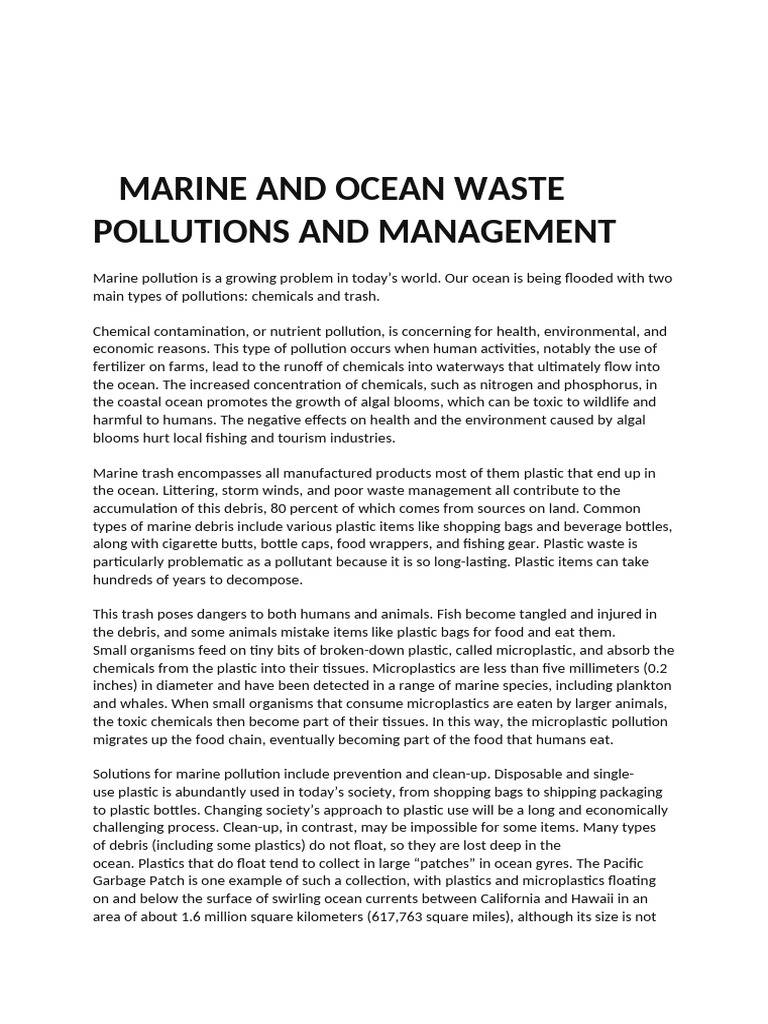 Marine and Ocean Waste Pollution | PDF | Plastic | Oceans