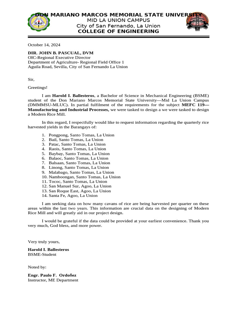 Request for Rice Yield Data | PDF | Science & Mathematics | Technology ...