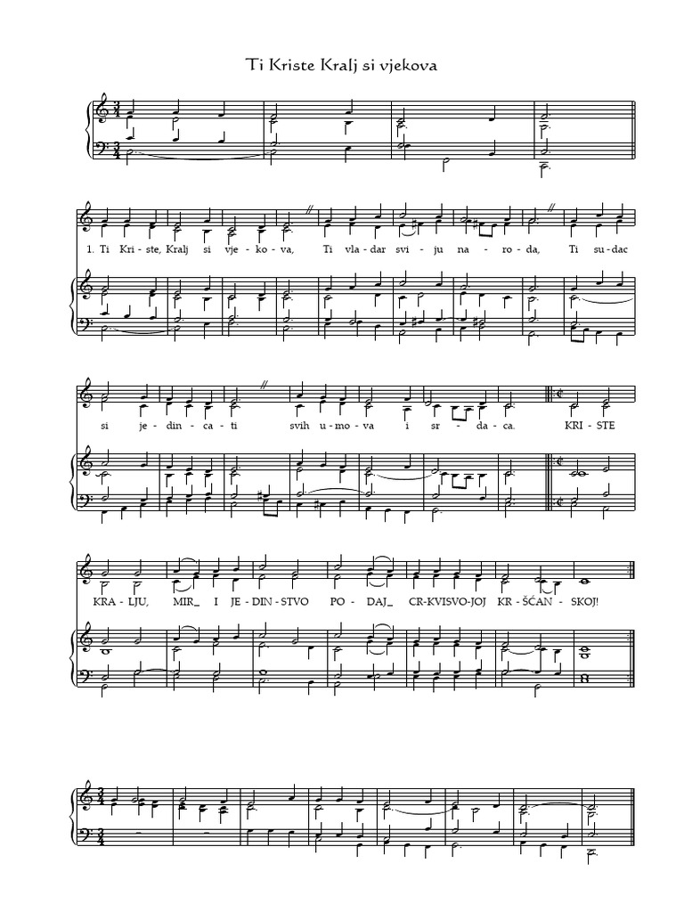 Ti Kriste Kralj Si Vjekova | PDF