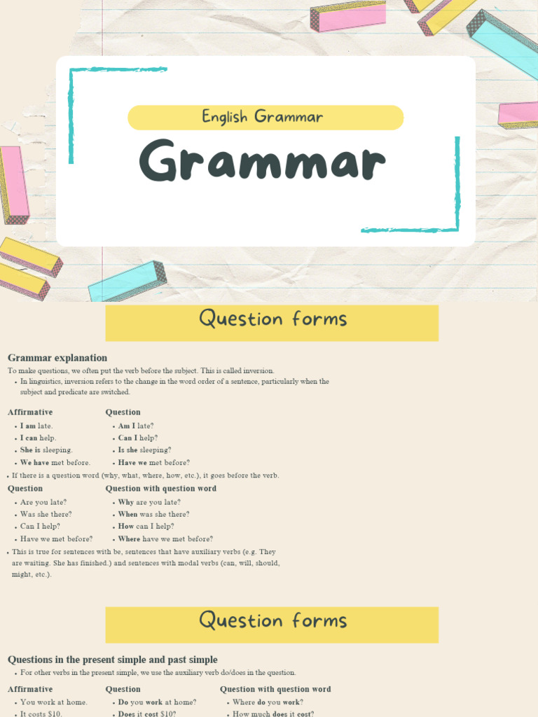 Grammar Question forms | PDF