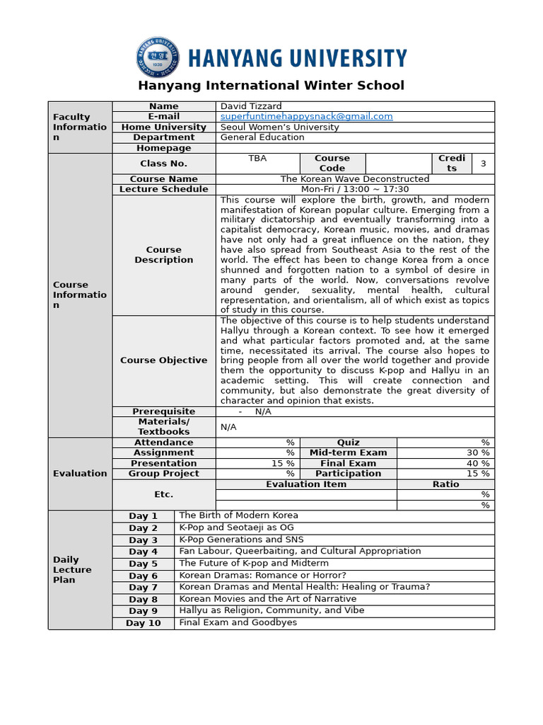 Korean Wave Deconstructed - David Tizzard | PDF | Foreign Language Studies